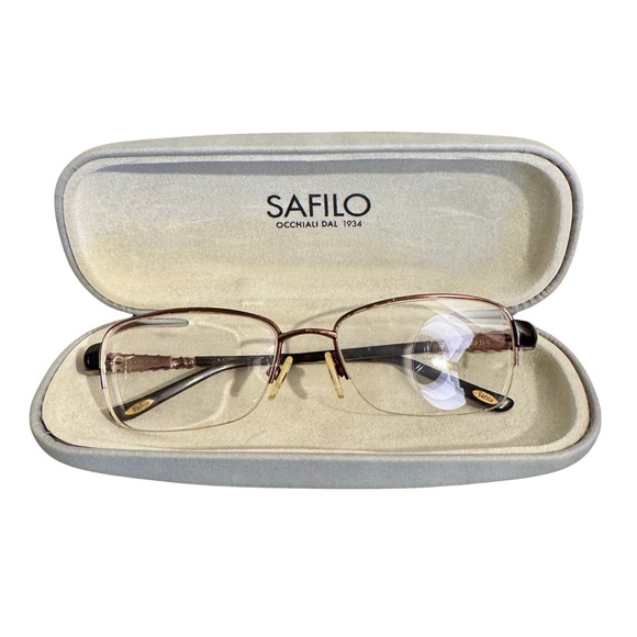 Safilo | Accessories | Safilo Elasta 243 Gold Semirimless Eyeglass ...